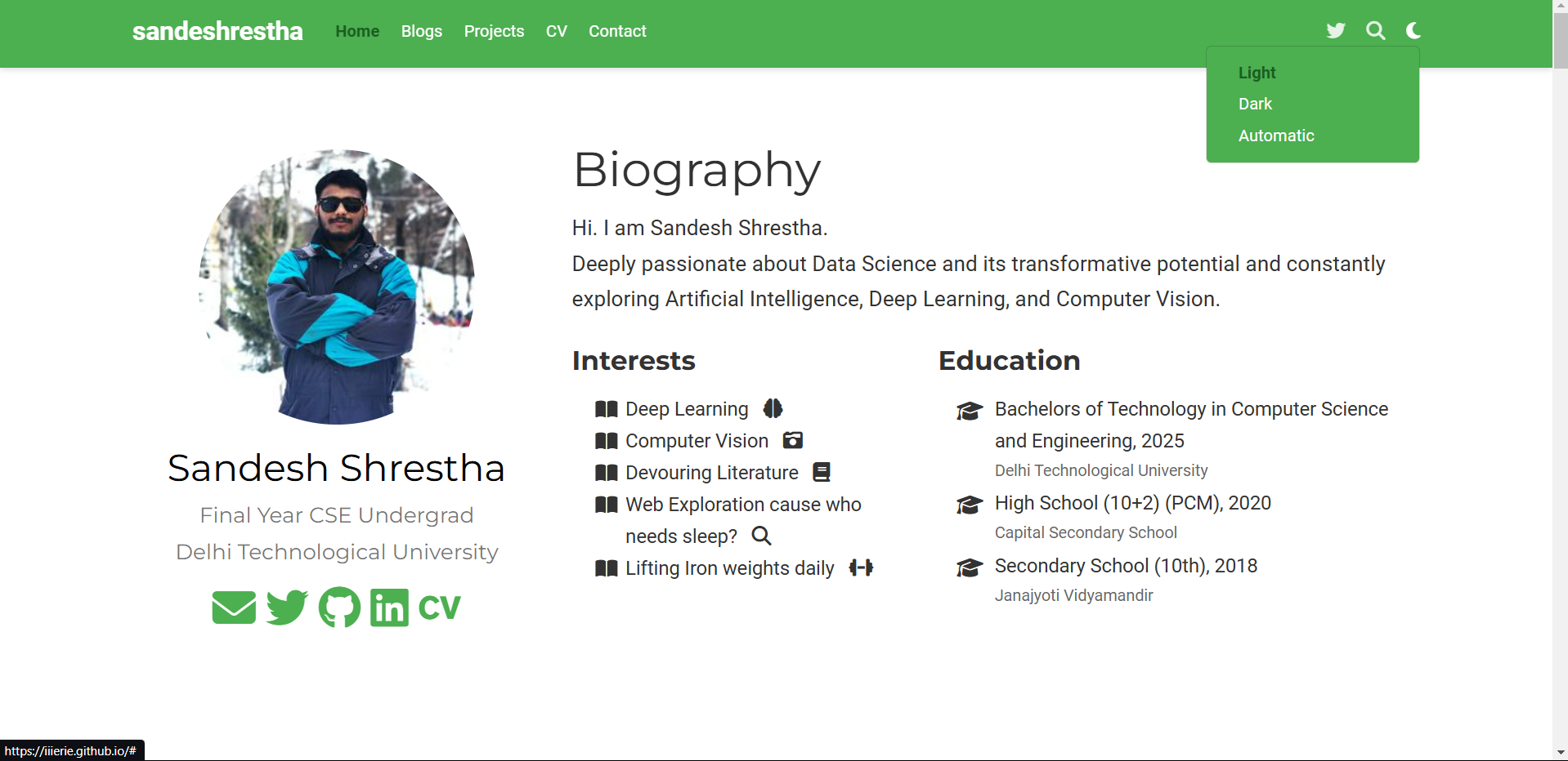 Academic Website | sandeshrestha